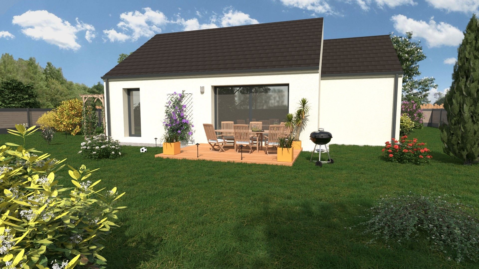 Plan de petite Maison 60 m2 plain-pied & prix | Maisons Bebium